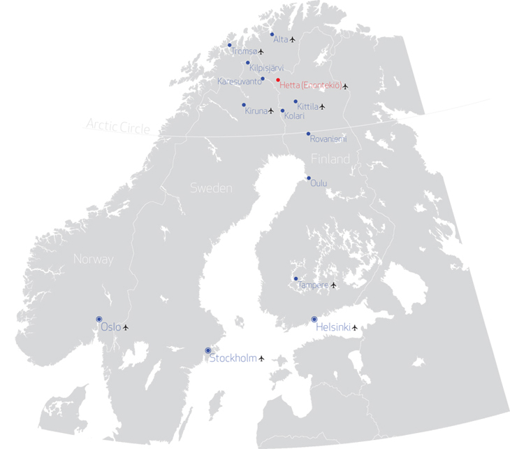 Location & Maps | Hetta Huskies - Dog Sledding Finland | Mushing ...